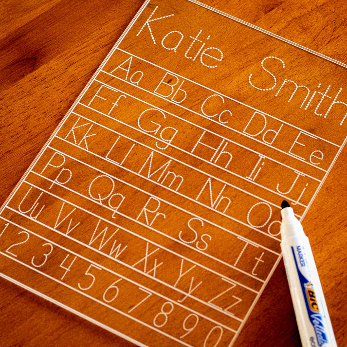 Personalised Kids Tracing Board – Simply Engraved Gifts